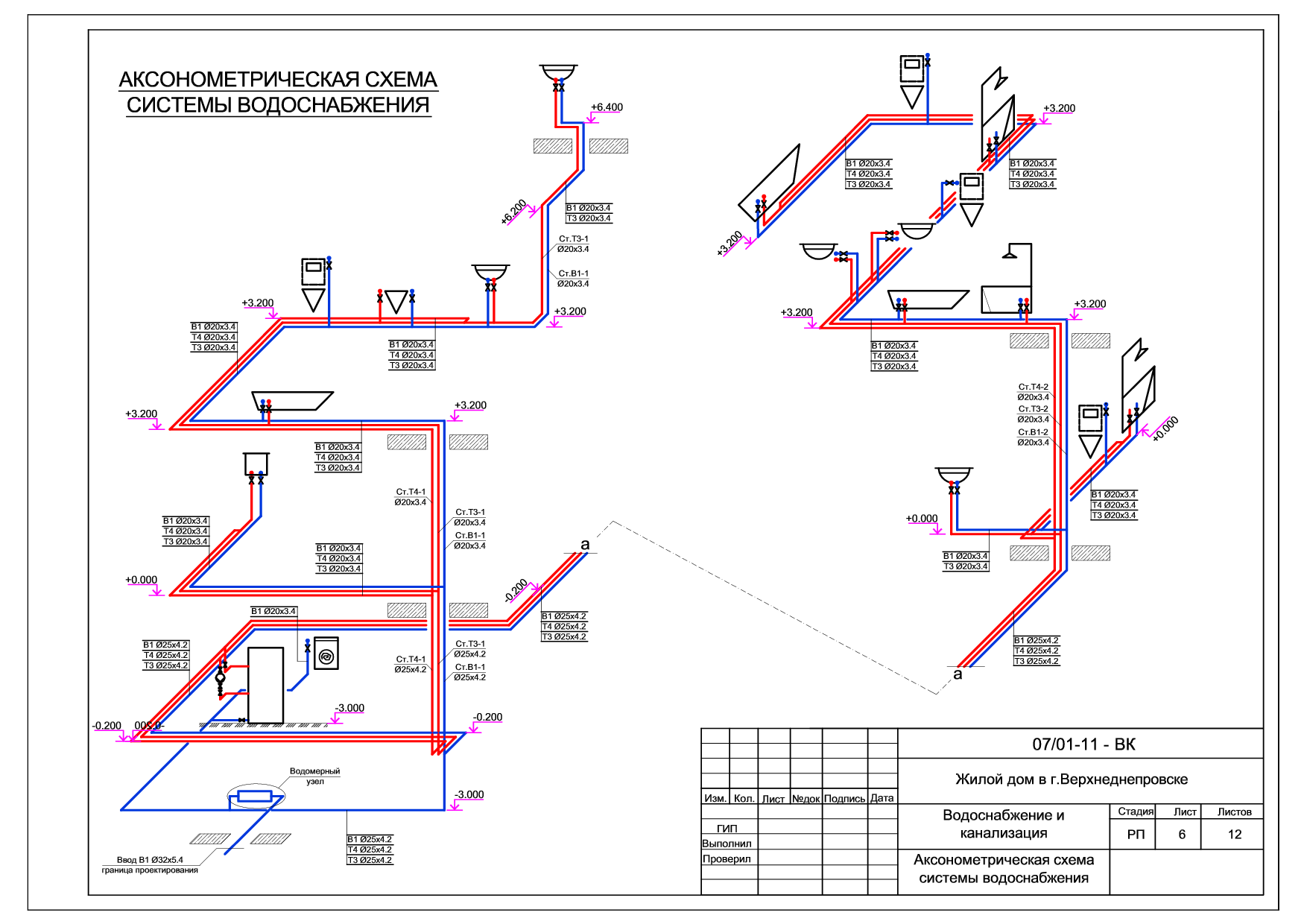 Axonometric diagram of a water supply system: purpose, data and design ...